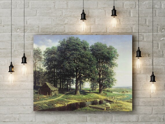 Canvas Art Print of Mikhail Clodt: Oak Grove - Etsy