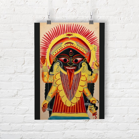 Hindu Goddess Kali Holding a Demon's Head. Fine Art - Etsy