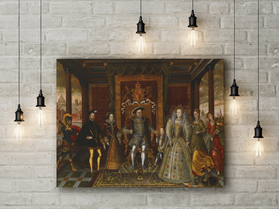 Canvas Art Print of an Allegory of the Tudor Succession: the Family of ...