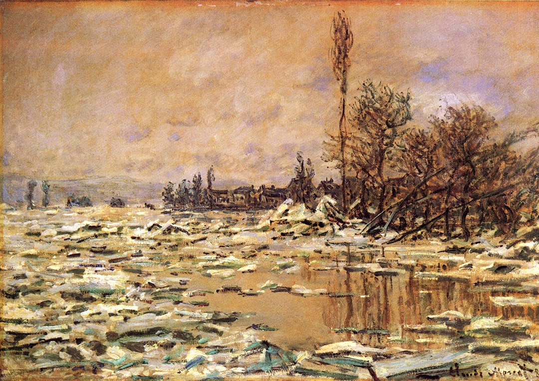 Claude Monet: Drift Ice at Vetheuil. Fine Art Print/poster 00754 - Etsy