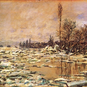 Claude Monet: Drift Ice at Vetheuil. Fine Art Print/poster (00754) - Etsy
