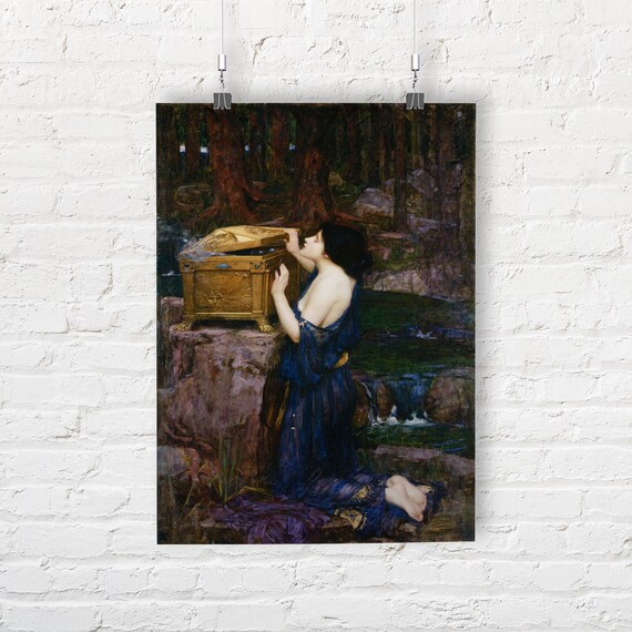 Pandora 1896 by John William Waterhouse. Fine Art - Etsy