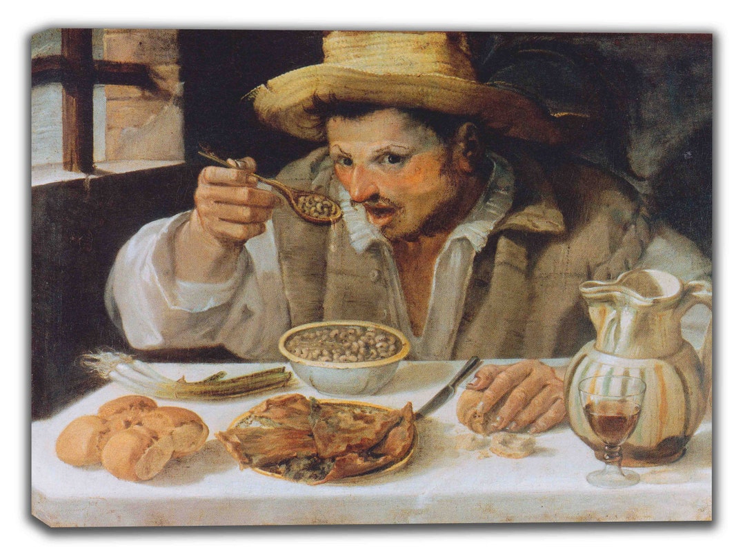 Canvas Art Print of Annibal Carracci: the Bean Eater. Large Size (30 X ...
