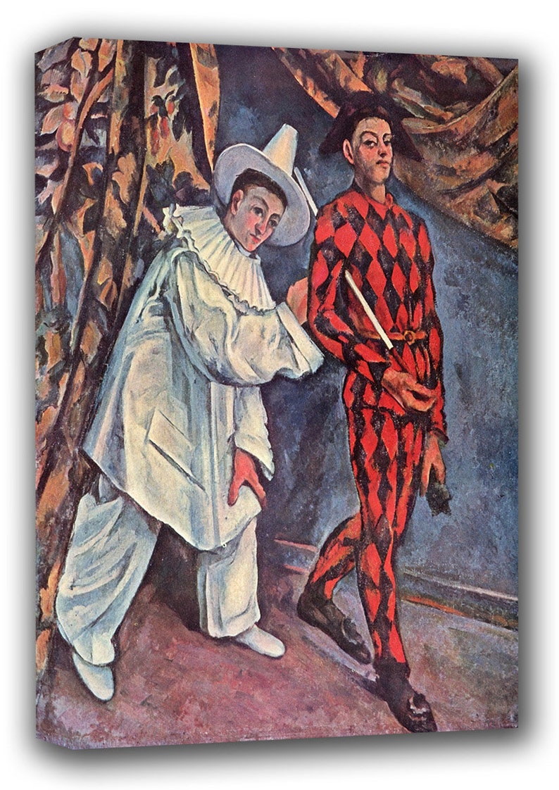 Leinwand Kunstdruck von Paul Cezanne Pierrot und Harlekin. Große Größe ...