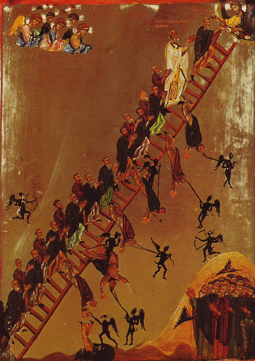 Monks on the Ladder of Divine Ascent, 12th Century. Fine Art Print ...