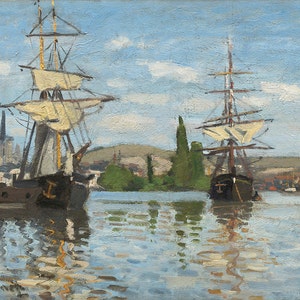 Claude Monet: Ships Riding on the Seine at Rouen. Fine Art Print/poster ...