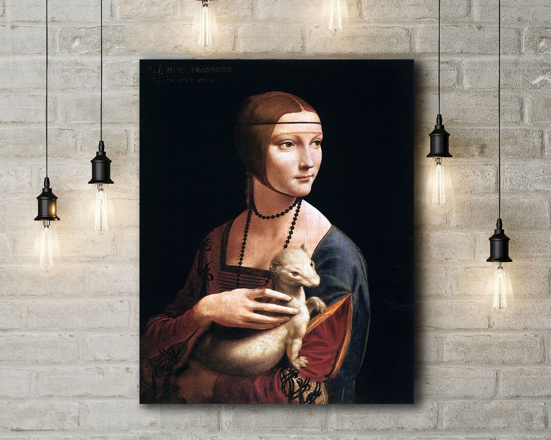 Premium Canvas Art Print of Leonardo Da Vinci: Lady With an Ermine - Etsy