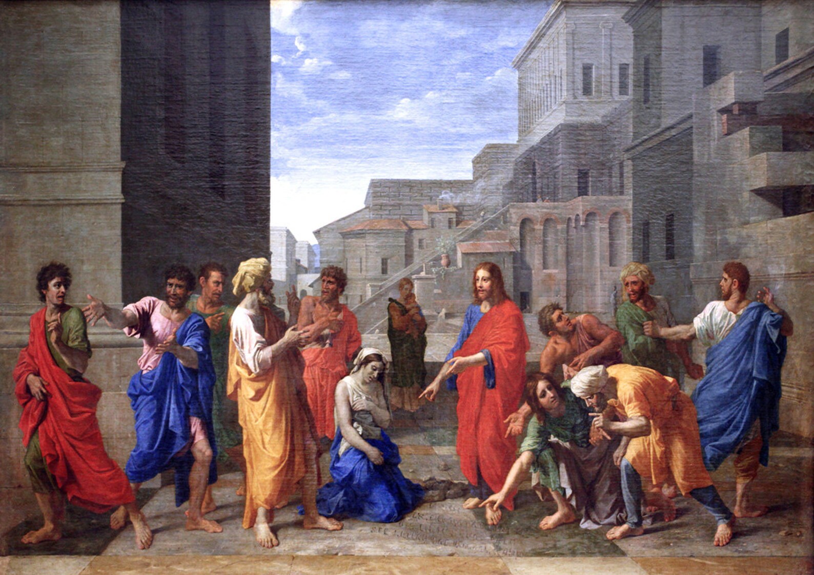 Nicolas Poussin: Christ and the Woman Taken in Adultery. Fine Art Print ...