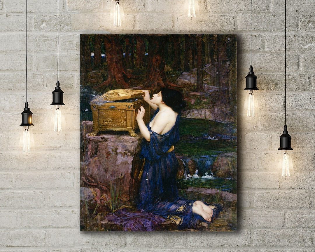 Premium Canvas Art Print of Pandora (1896) by John William Waterhouse ...