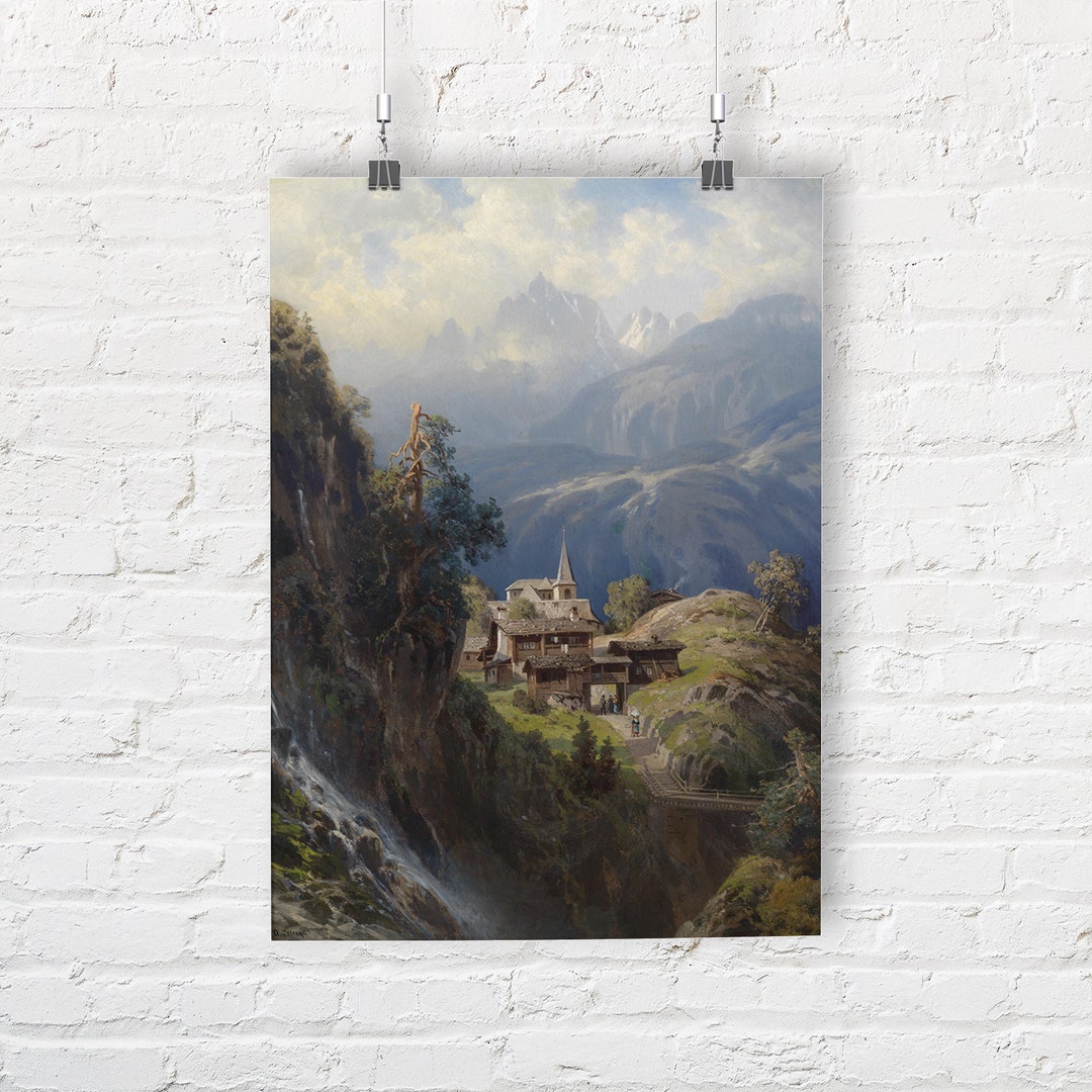Adolf Mosengel: Village in the Bernese Alps. Fine Art Print/poster. - Etsy