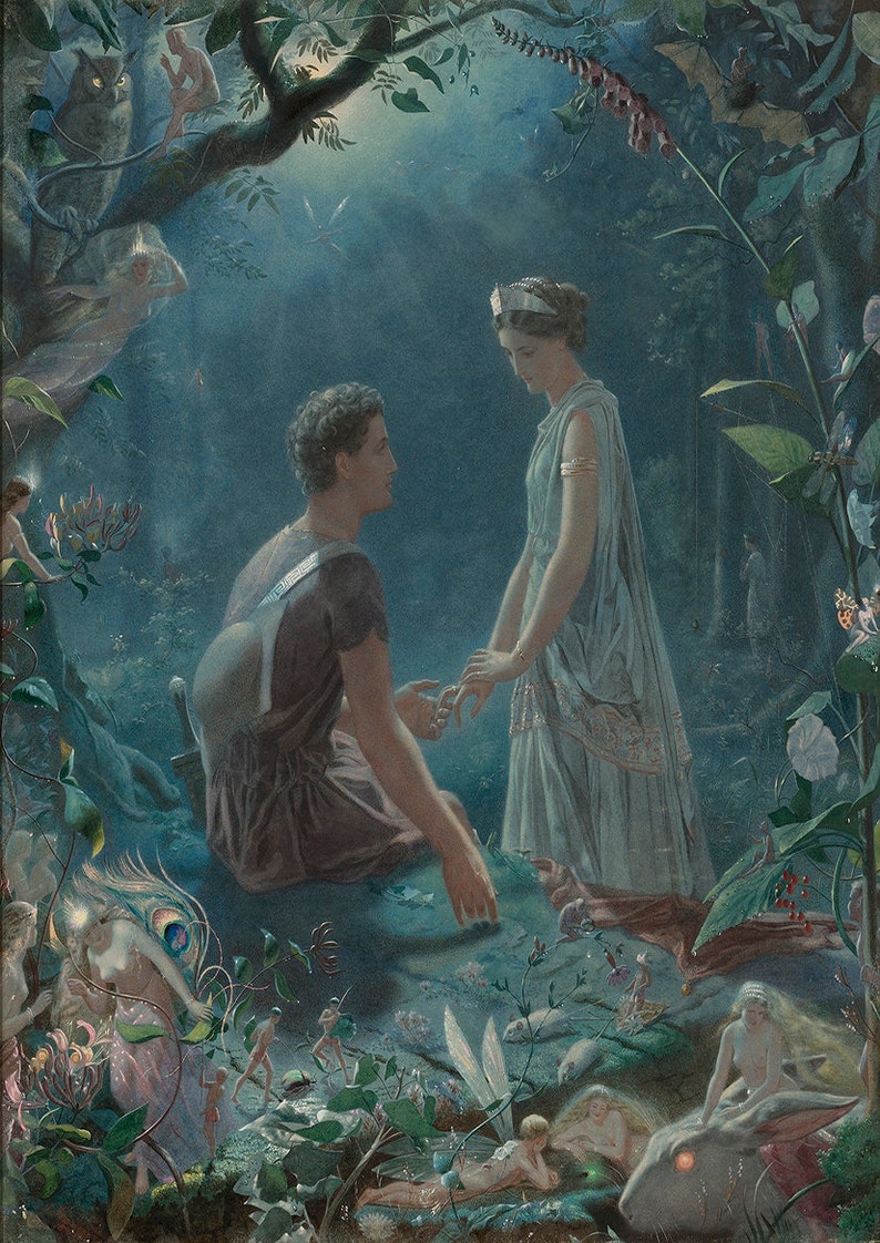 John Simmons: Hermia and Lysander, A Midsummer Night's Dream. Fine Art ...