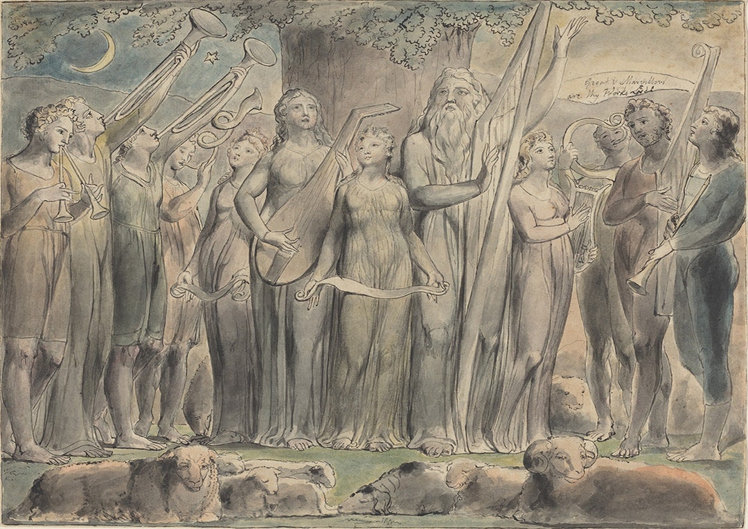 William Blake: Job and His Family Restored to Prosperity. Fine Art ...