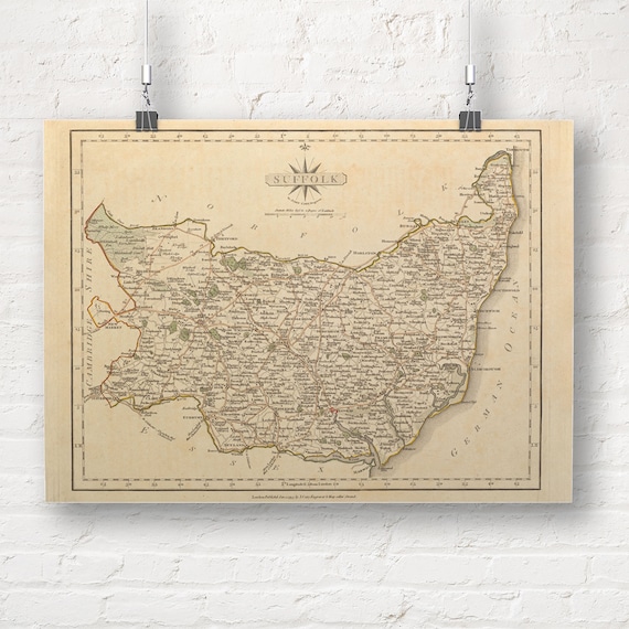 Map of Suffolk England 1793. Vintage/antique Style Old Map - Etsy