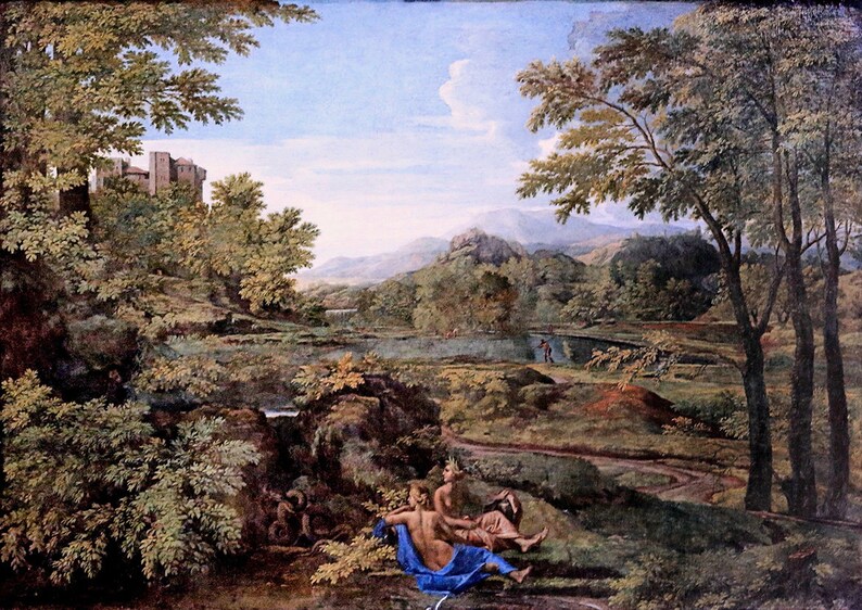 Nicolas Poussin: Rome Landscape With Two Nymphs. Fine Art - Etsy