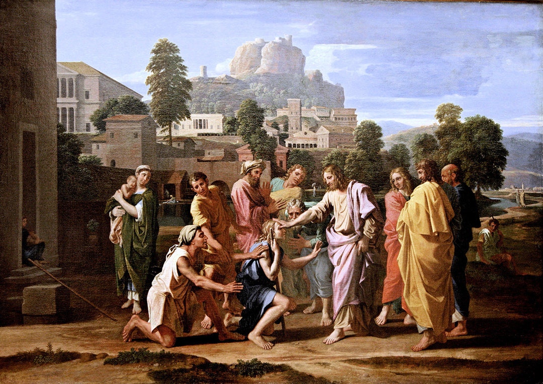 Nicolas Poussin: the Blind of Jericho, or Christ Healing the Blind ...