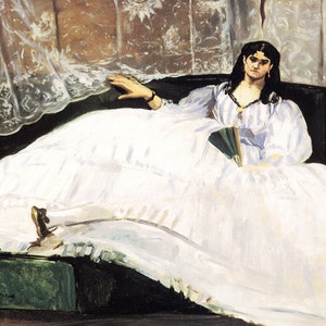 Edouard Manet: Baudelaire's Mistress Reclining/portrait of Jeanne Duval ...