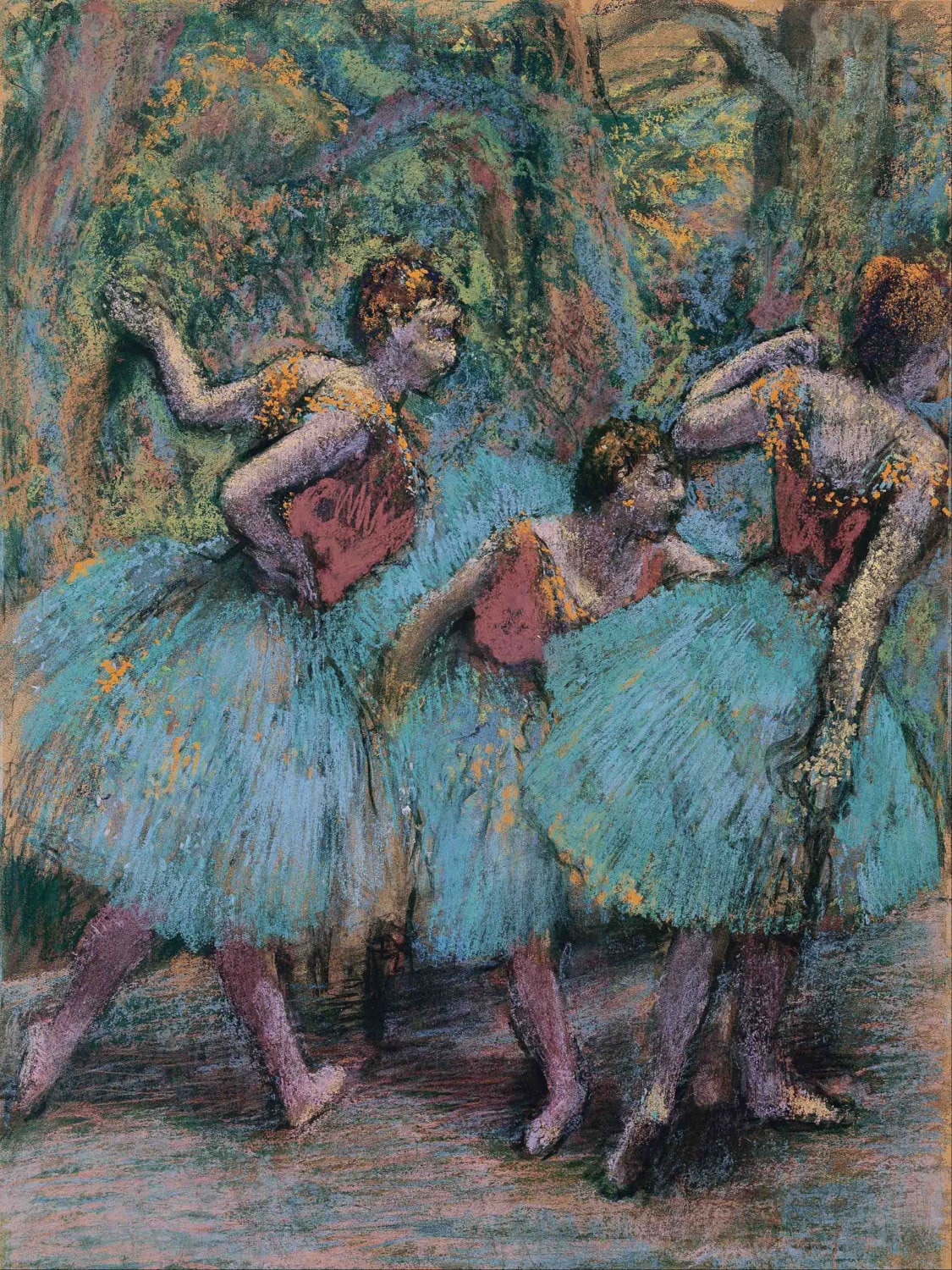 Edgar Degas: Three Dancers (blue Tutus, Red Bodices). Fine Art Print ...
