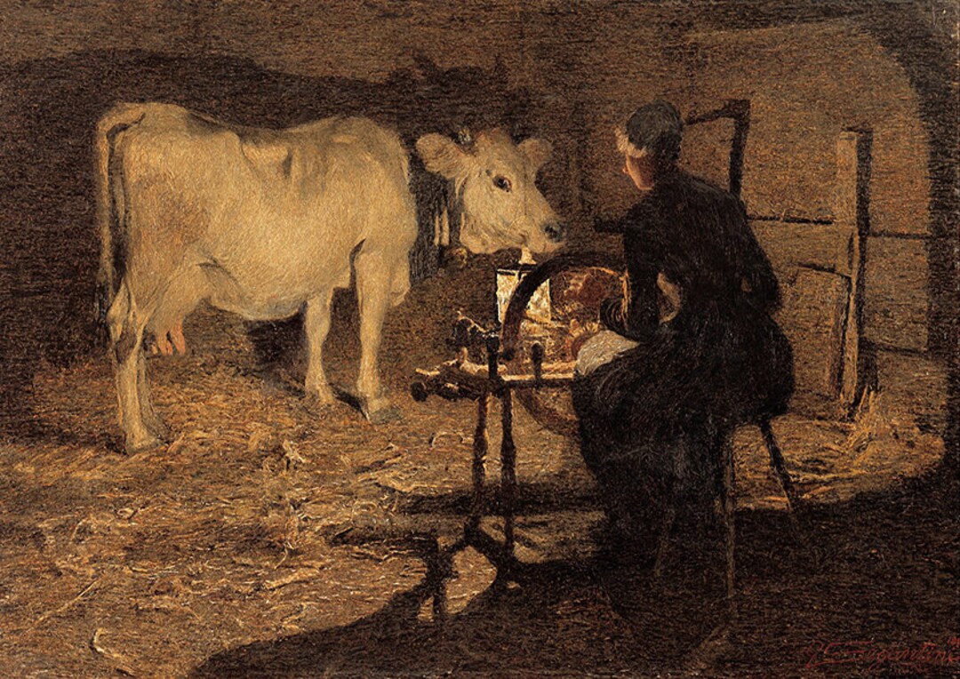 Giovanni Segantini: Spinning. Fine Art Print/poster. (002235) - Etsy