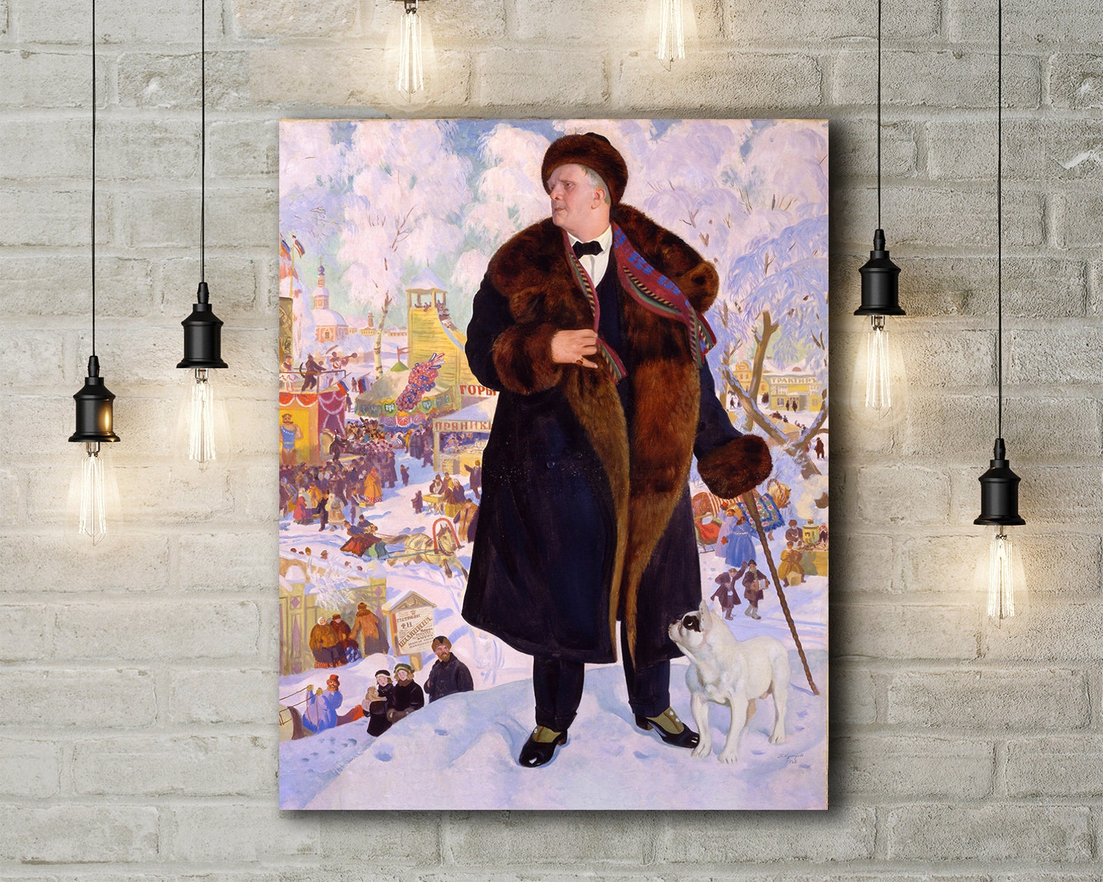 Portrait Canvas Art Print of Boris Kustodiev: Portrait of Fyodor ...