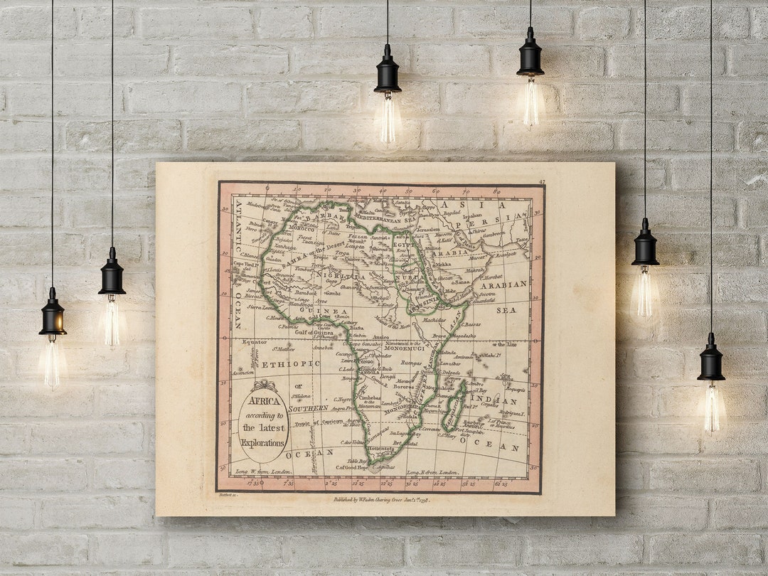 Premium Canvas Print of A Map of Africa According to the Latest ...