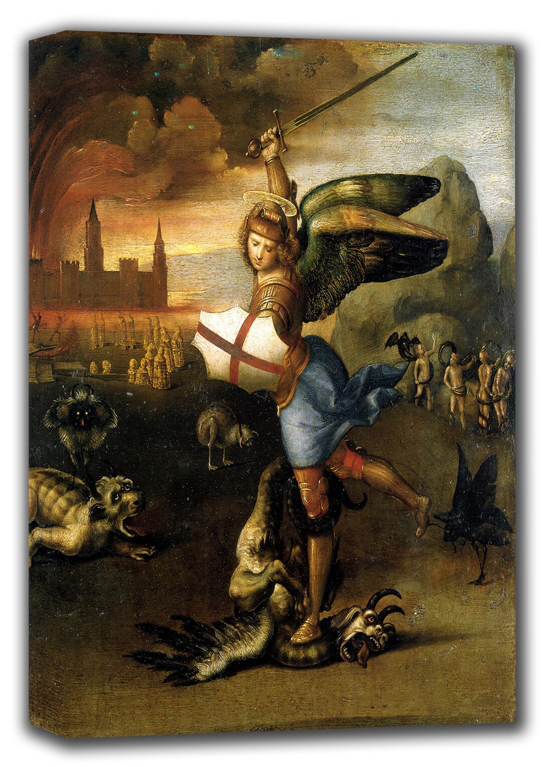 Canvas Art Print of Raphael: St George and the Dragon. Large Size (30 X ...