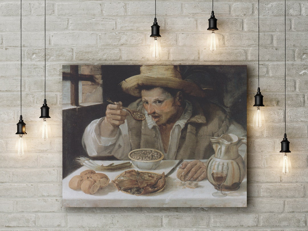 Premium Canvas Art Print of Annibal Carracci: the Bean Eater - Etsy