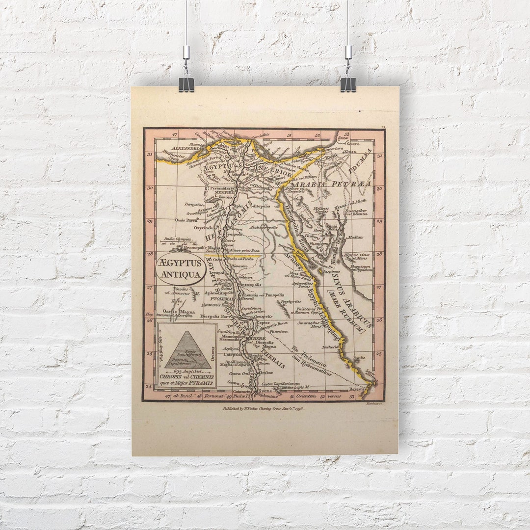 Map of Ancient Egypt (aegyptus Antiqua), 1798. Vintage/antique Style ...