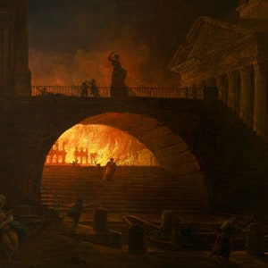 Hubert Robert: the Fire of Rome. Fine Art Print/poster (5372) - Etsy