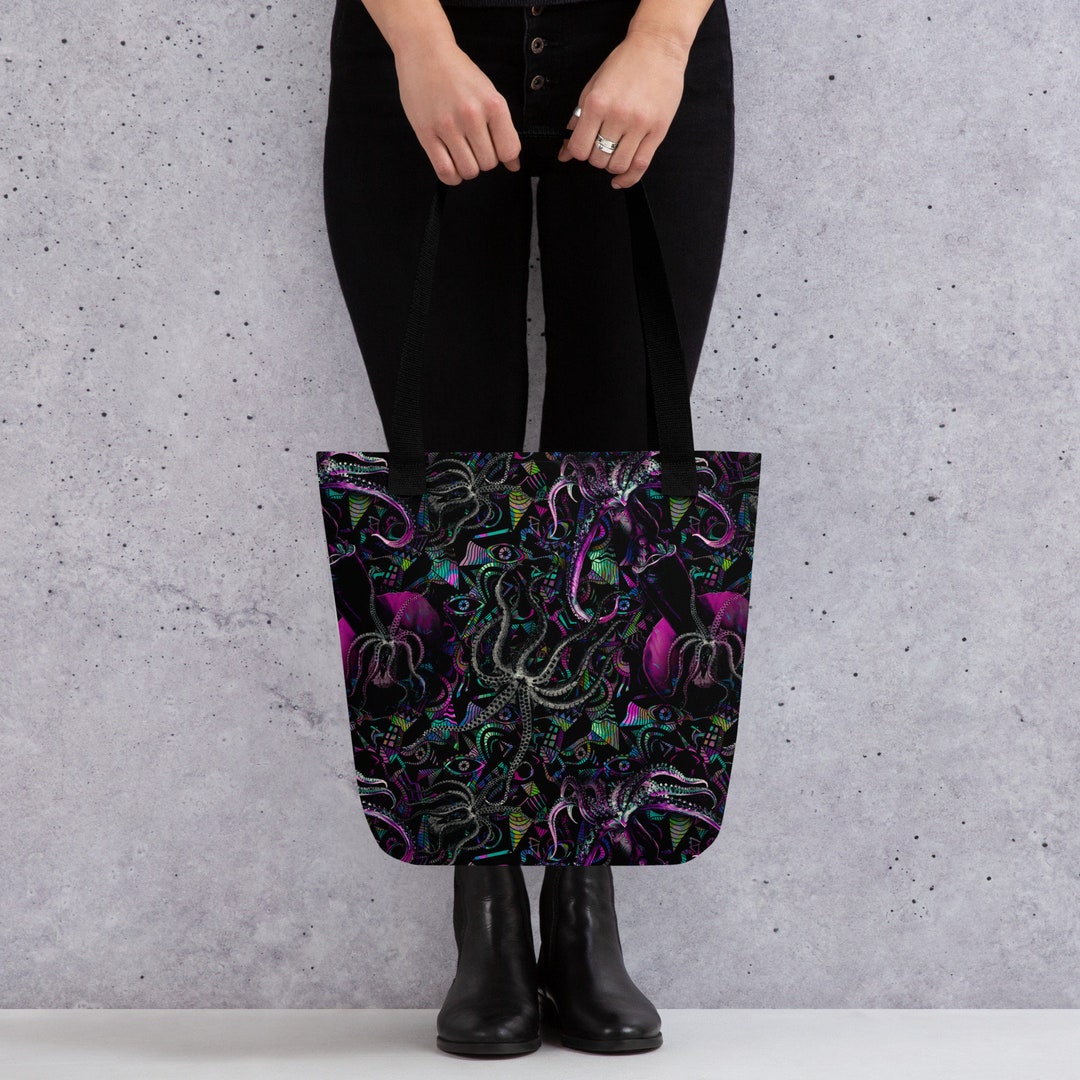 Psychedelic Cephalopod Trippy Tentacles Tote Bag by Sauriêl People ...