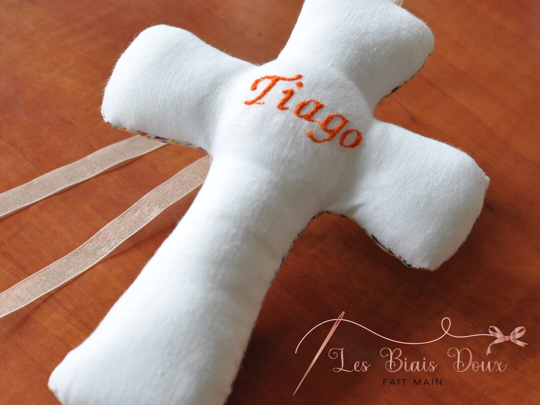 Liberty Kites Cross Embroidered With the Baby's First Name, Birth Gift ...