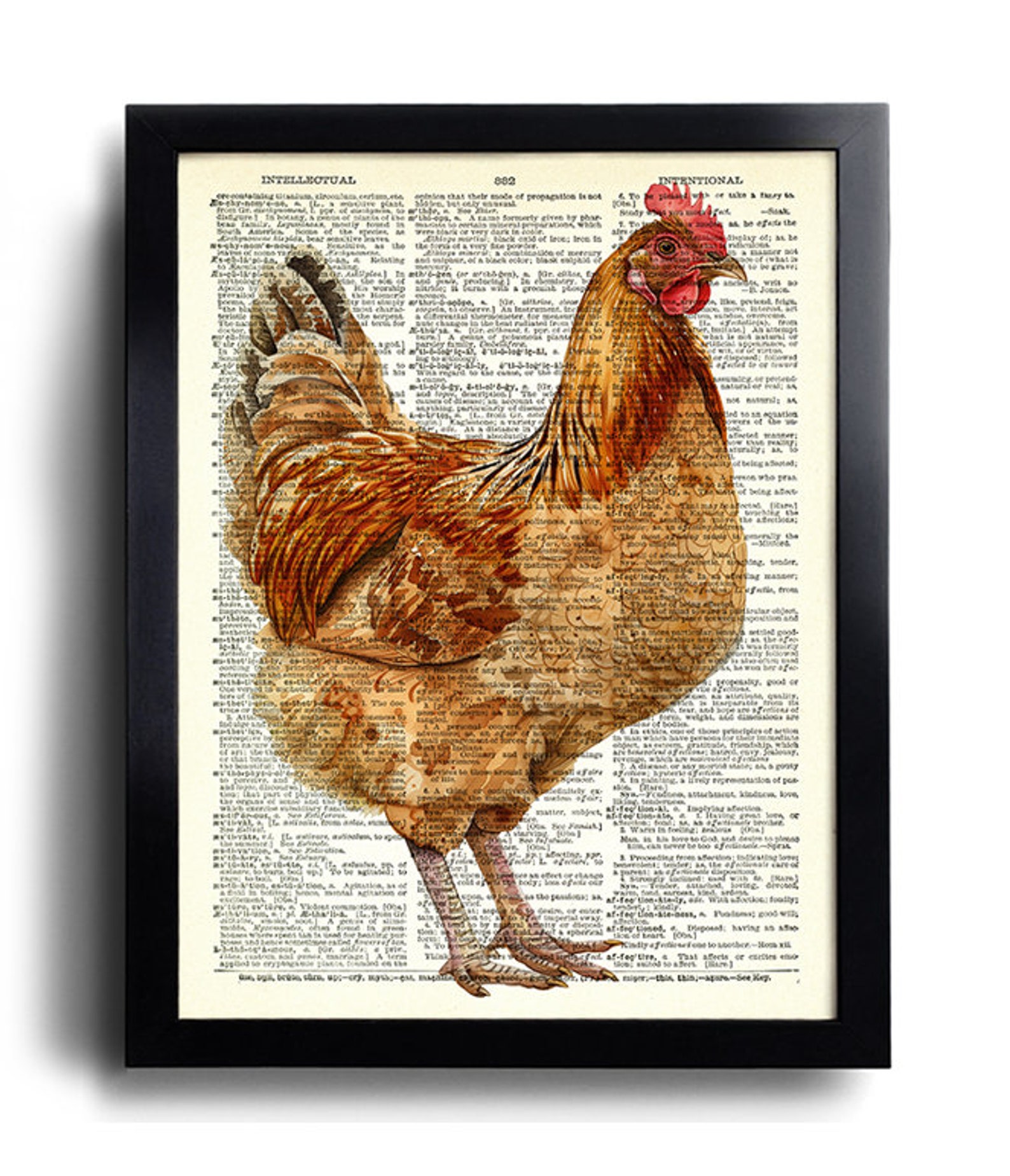 Rooster Print Set of 5 Rooster Chicken Poster Rooster Painting Chicken ...