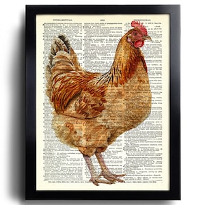 Rooster Print Set of 5 Rooster Chicken Poster Rooster Painting Chicken ...