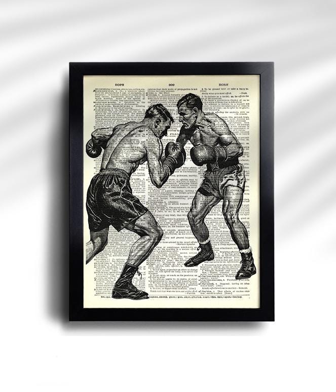 Boxing Print Set of 5 Boxing Poster Vintage Boxing Wall Decor Boxing ...