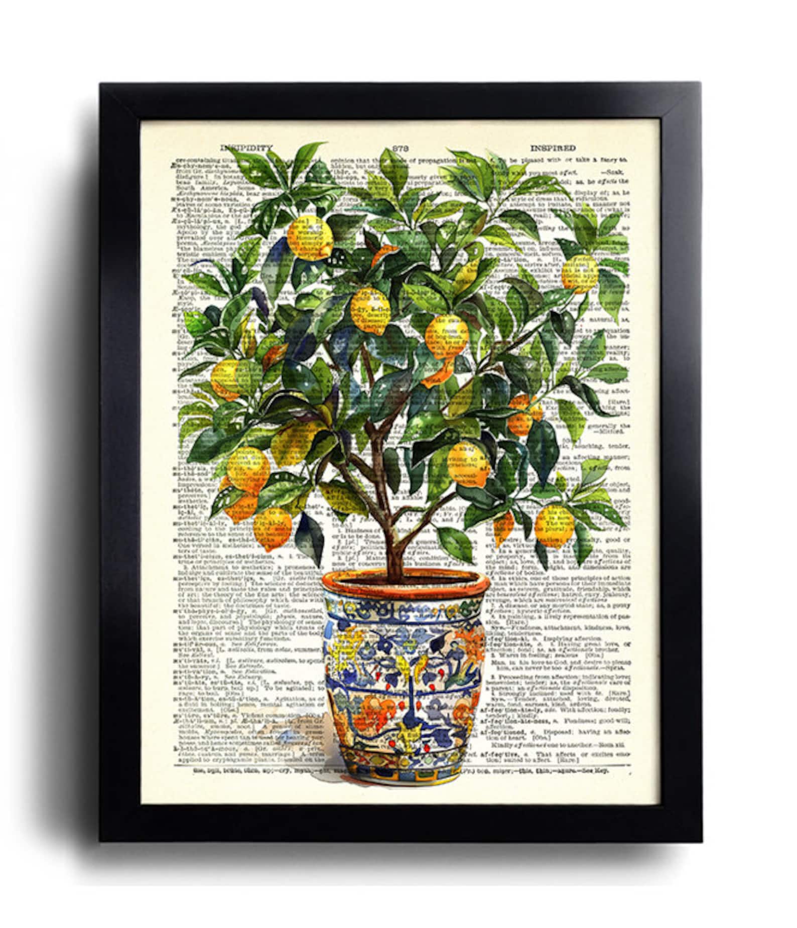 Lemon Print Set of 6 Lemon Fruit Wall Art Lemon Poster Lemon Painting ...