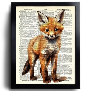 Fox Art Print Set of 6 Fox Wall Art Fox Poster Fox Painting Fox ...