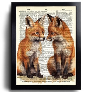 Fox Art Print Set of 6 Fox Wall Art Fox Poster Fox Painting Fox ...