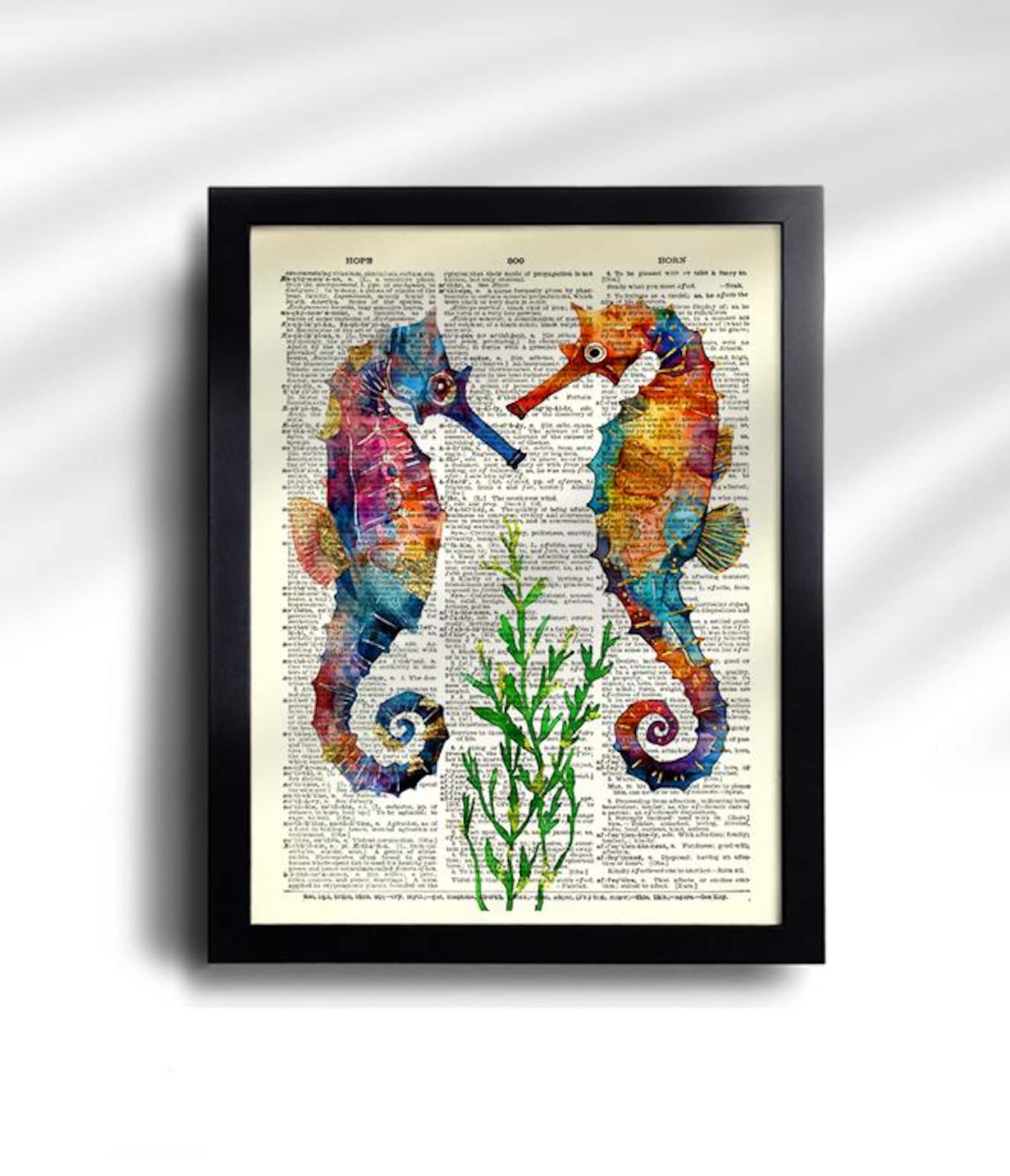 Sea Life Print Set of 6 Sea Life Wall Art Squid Gift Set Octopus ...