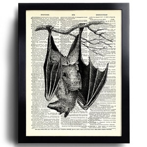 Bat Print Set of 6 Prints Bat Poster Bat Gothic Decor Bat Wall Art Bat ...