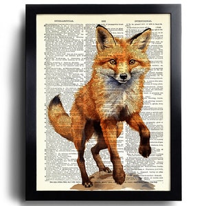 Fox Art Print Set of 6 Fox Wall Art Fox Poster Fox Painting Fox ...