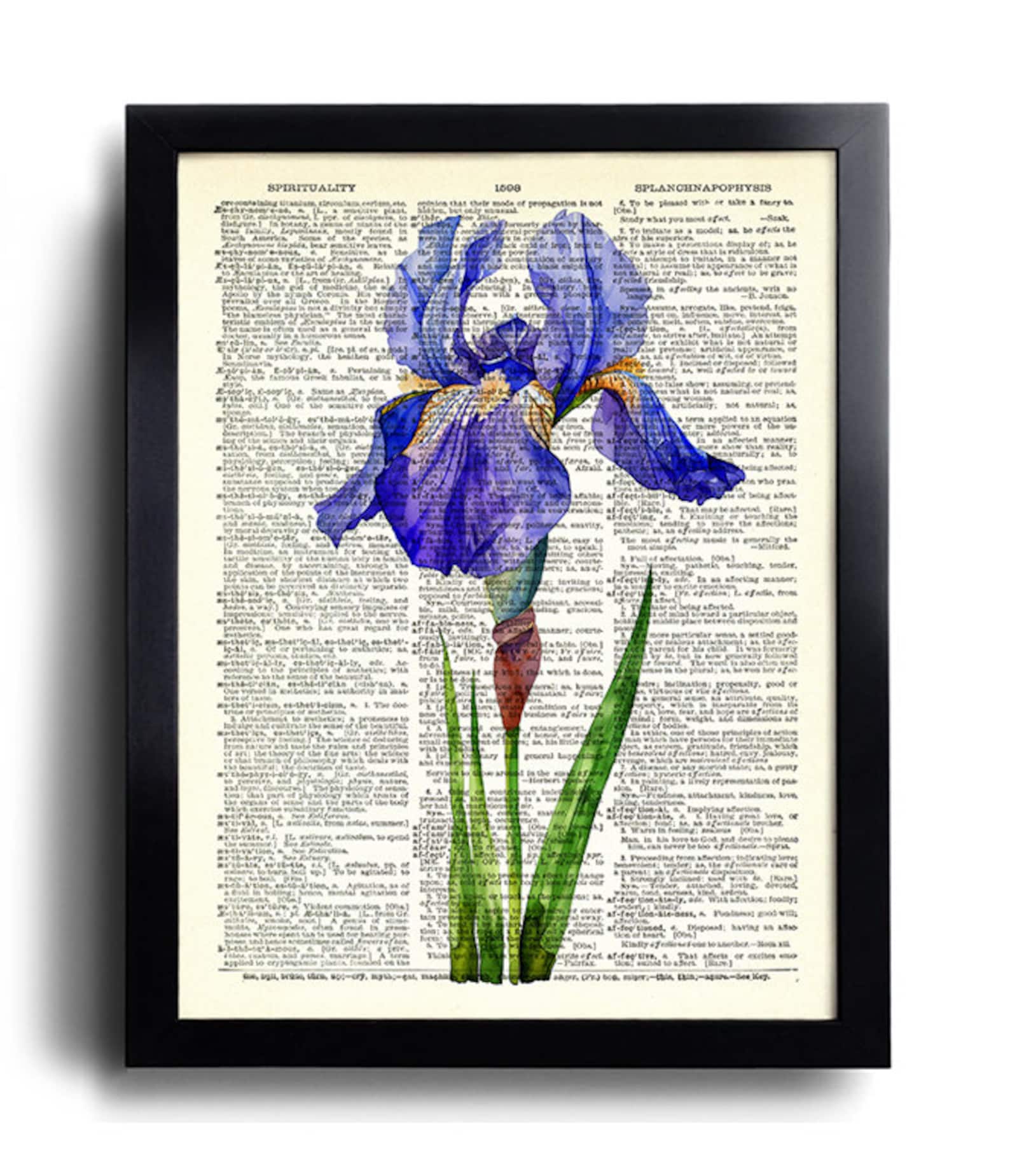 Iris Flower Print Set of 5 Iris Flowers Wall Art Iris Poster Iris Print ...