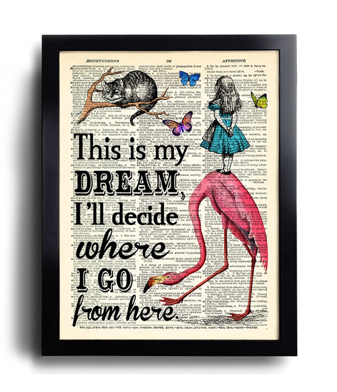 Alice in Wonderland This is My Dream Quotes Print Book Page Print Alice ...