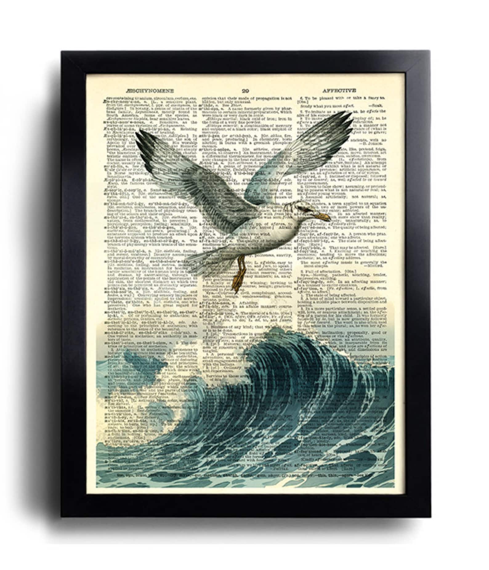Blue Ocean Print Set of 6 Ocean Wall Art Vintage Lighthouse Decor ...