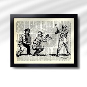 Baseball Print Set of 5 Baseball Poster Vintage Baseball Wall Decor ...
