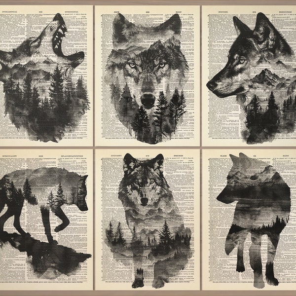 Wolf Poster - Etsy