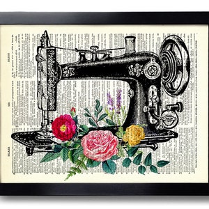 Sewing Print Set of 5 Sewing Poster Vintage Sewing Machine Poster Craft ...