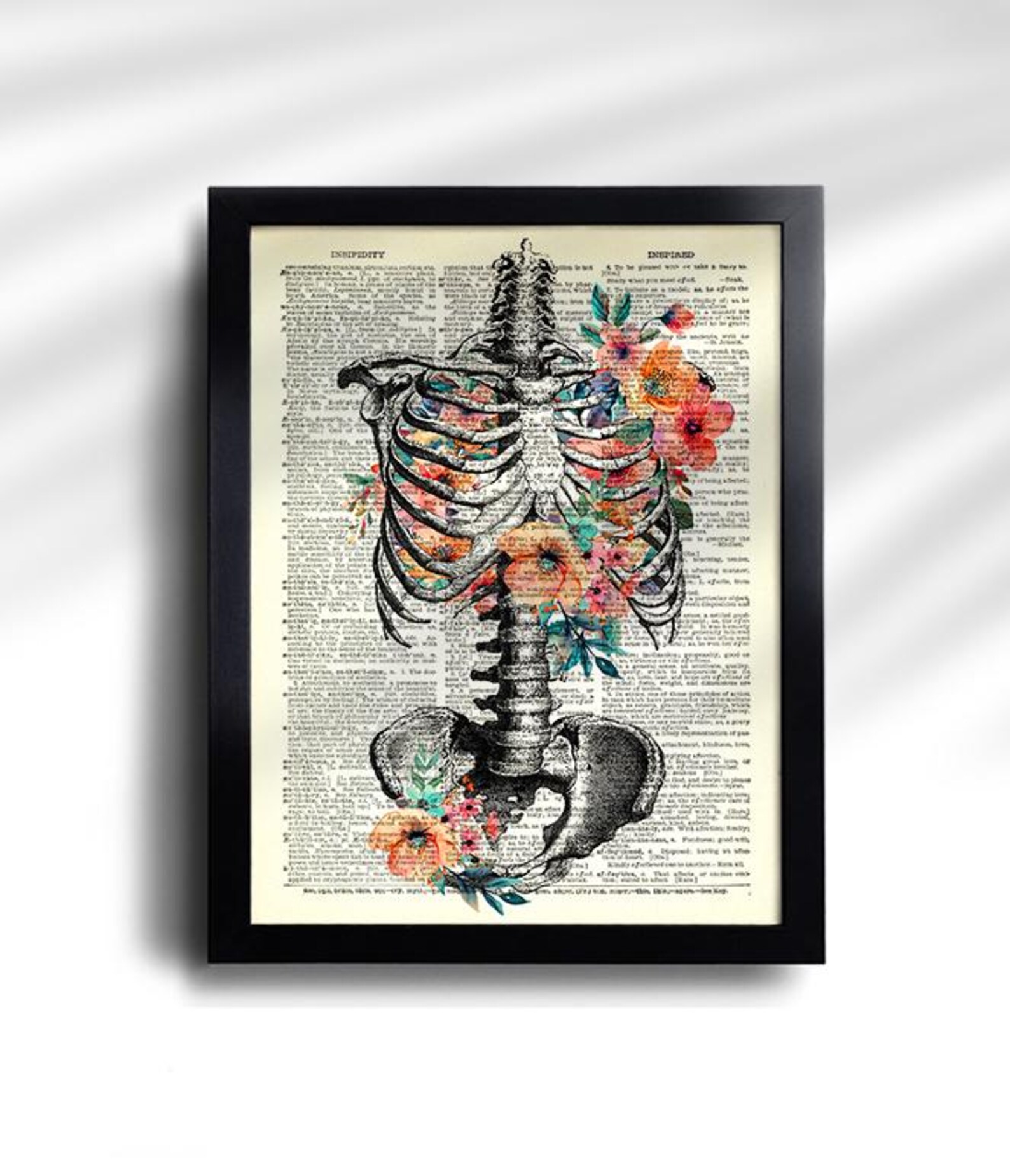 Anatomy Print Set of 6 Human Anatomy Poster Floral Medical Wall Art ...