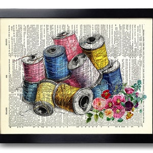 Sewing Print Set of 5 Sewing Poster Vintage Sewing Machine Poster Craft ...