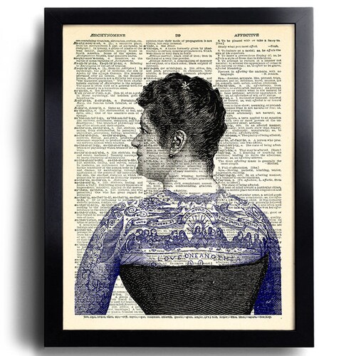 Tattooed Man Victorian Tattoo Art Print Vintage Tattoo Book - Etsy