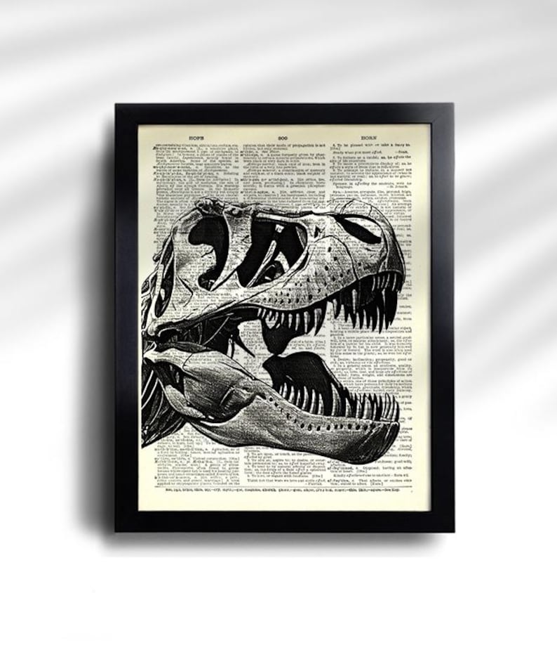 Dinosaur Print Set of 5 Dinosaur Skeleton Poster Dinosaur Decor ...
