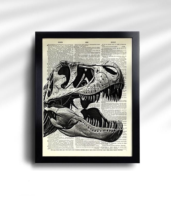Dinosaur Print Set of 5 Dinosaur Skeleton Poster Dinosaur Decor ...